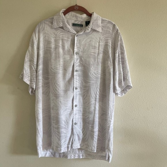 Cubavera | Shirts | Cubavera Mens White With Hawaiian Print Collar ...